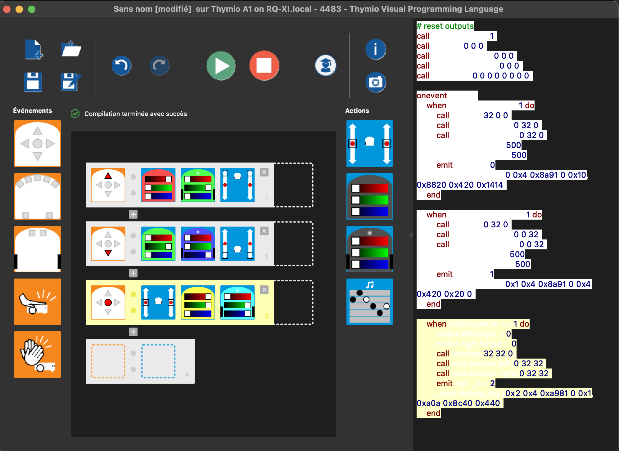 Thymio – Programmation VPL – MonsieurMike.be
